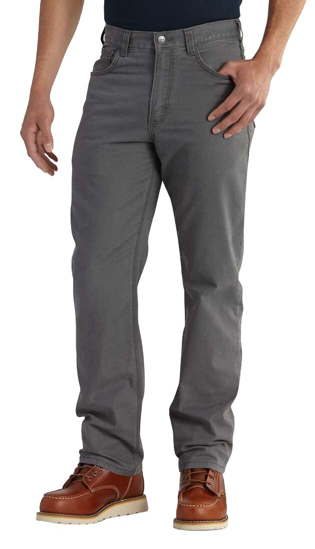 Men's Rugged Flex Relaxed Fit Canvas 5-Pocket Work Pant in Gravel