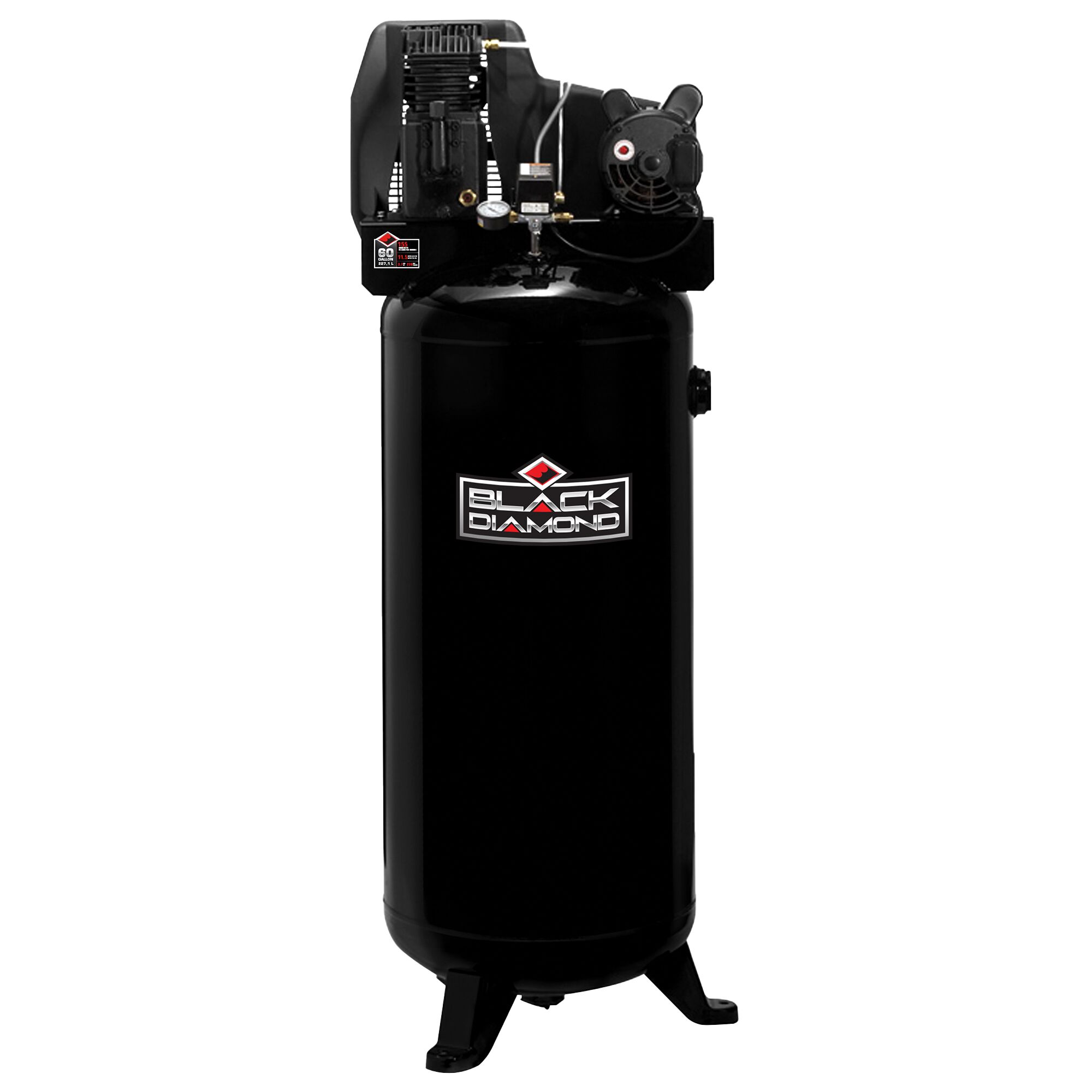 Black Diamond 60 Gallon 155 Psi Verticle Compressor Air Compressor