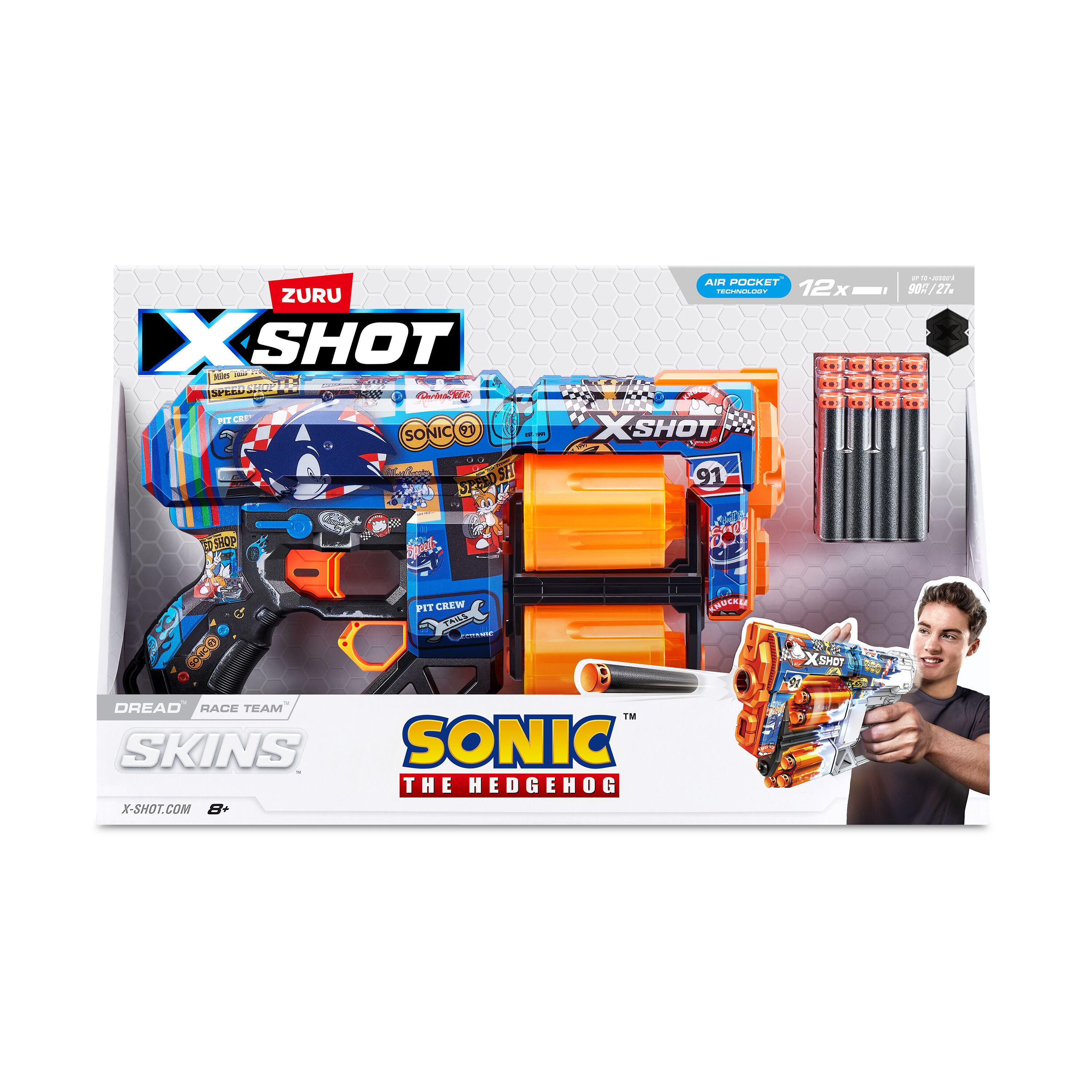 X-Shot Skins Dread Blaster - Mega Sonic Skin (12 Darts)
