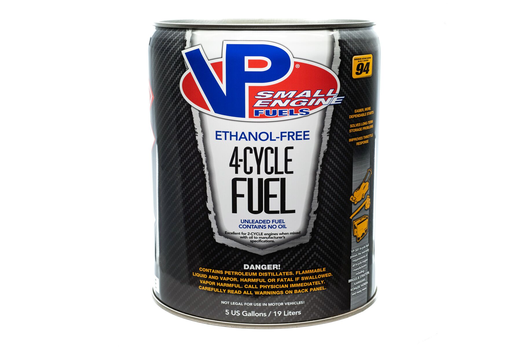 VP Racing Fuels 4-Cycle Fuel: Ethanol-Free Small Engine Fuel - 5 Gallon