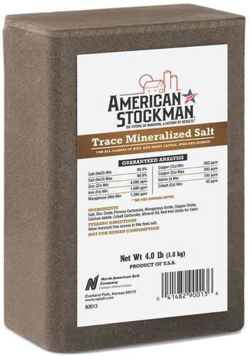 American Stockman Trace Mineral Salt Brick - 4 Lb
