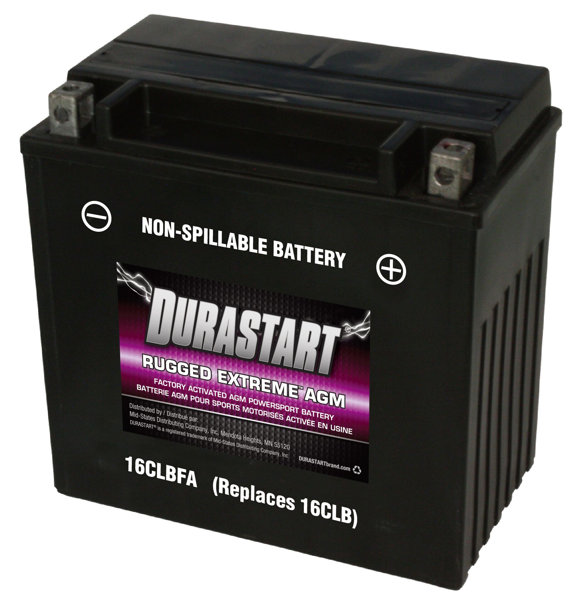DuraStart Supercrank Powersport Motorcycle Battery - 16CLB
