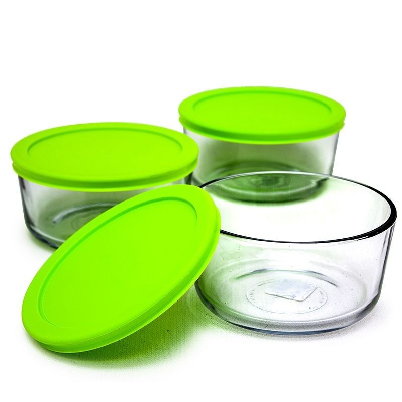 Kitchen Classics 6 Piece 4 Cup Round Glass Storage