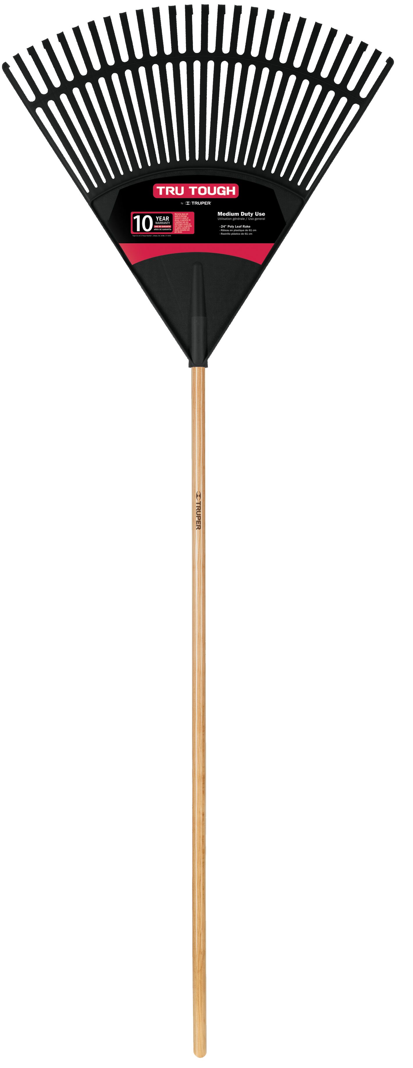 Truper Tru Tough Poly Leaf Rake - 24" Medium Duty