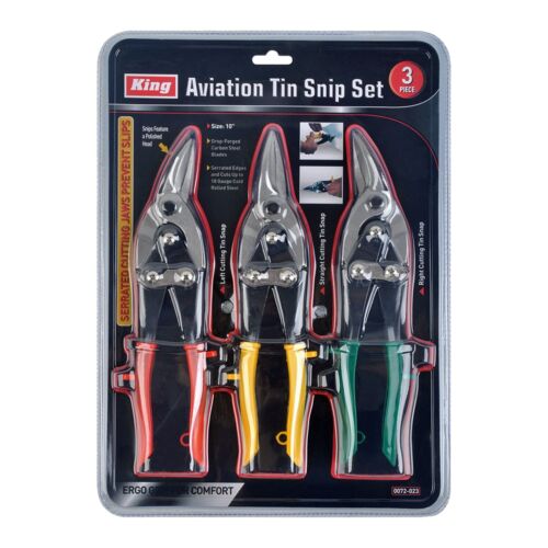 King Tool & Equipment 3 Piece Aviation Tin Snips Set