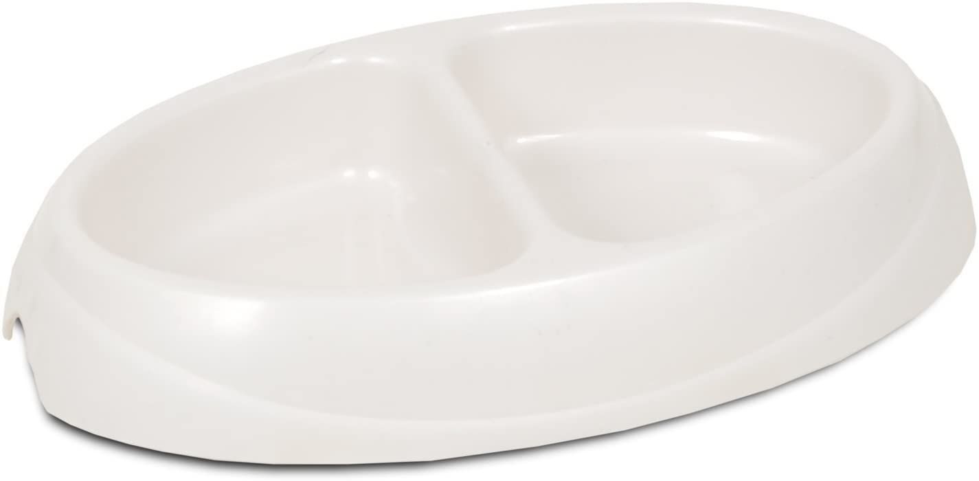 Petmate Ultra Lightweight Double Diner Pet Dish - Medium 1 Cup Dish ...