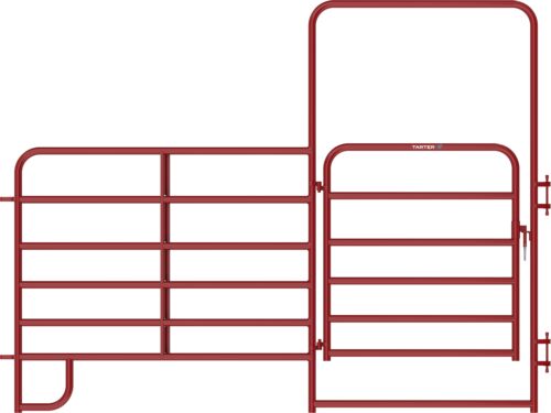 6' Red American Panel Panel w/ Walk-Thru