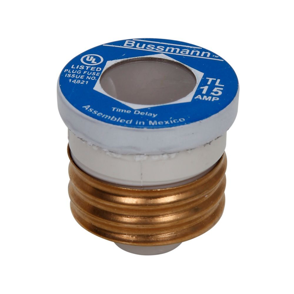 Bussmann 125 VAC, 15 A, 10 KA Medium Duty Time Delay Plug Fuse