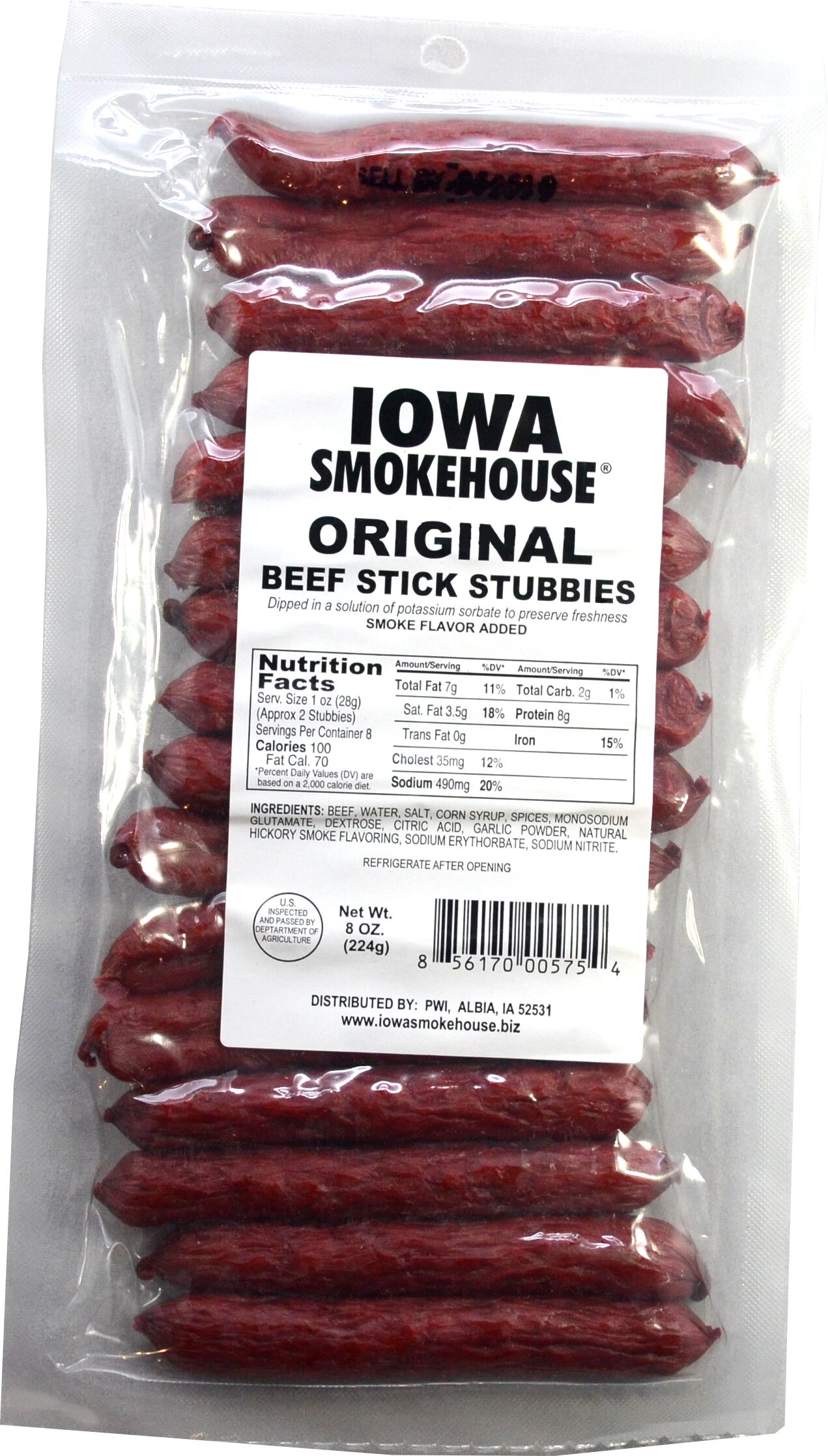 Iowa Smokehouse 8 Oz Beef Stick Stubbies Original