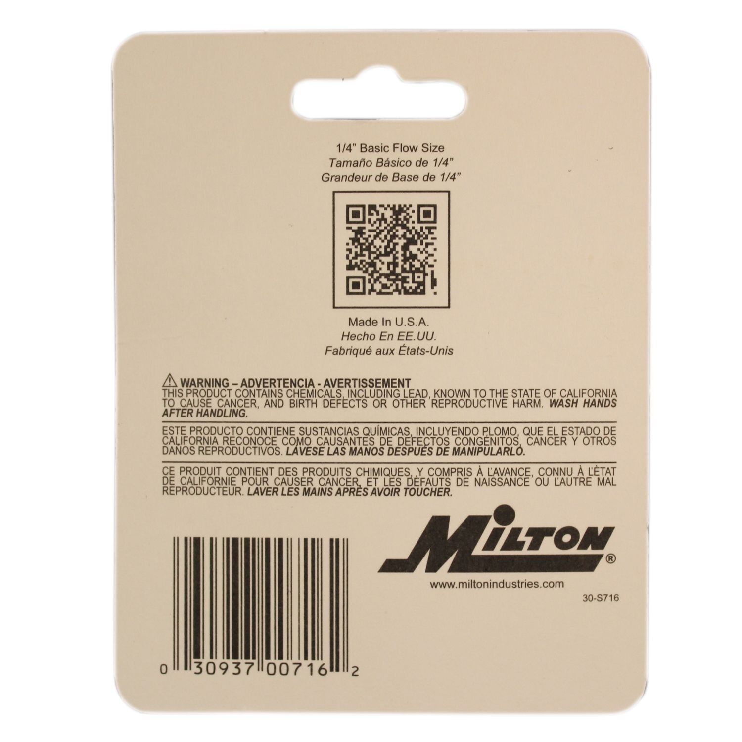 Milton M-Style Male Body Coupler