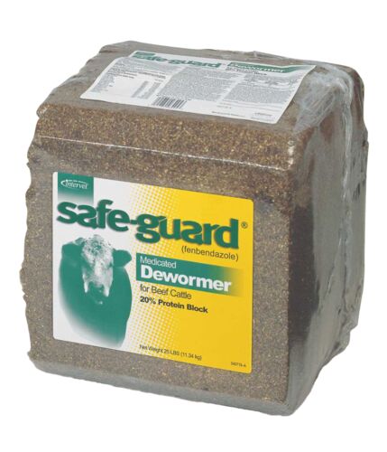 Safe-Guard Medicated Cattle Dewormer Block - 25 Lb