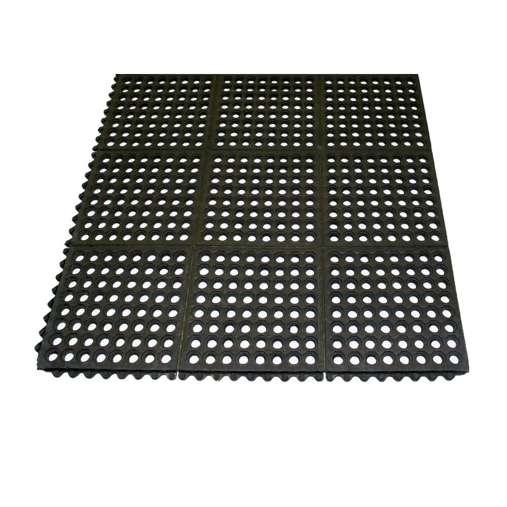 QRRI Inc. Interlocking Rubber Ring Mat - 3x3 Foot x 1/2 Inch