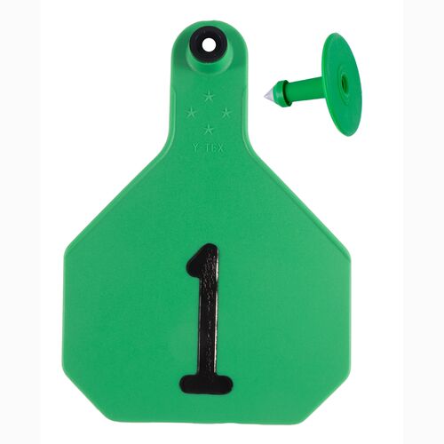 Y-Tex All-American 4* Large #1-25 2-Piece Ear Tag in Green - 25 Tags