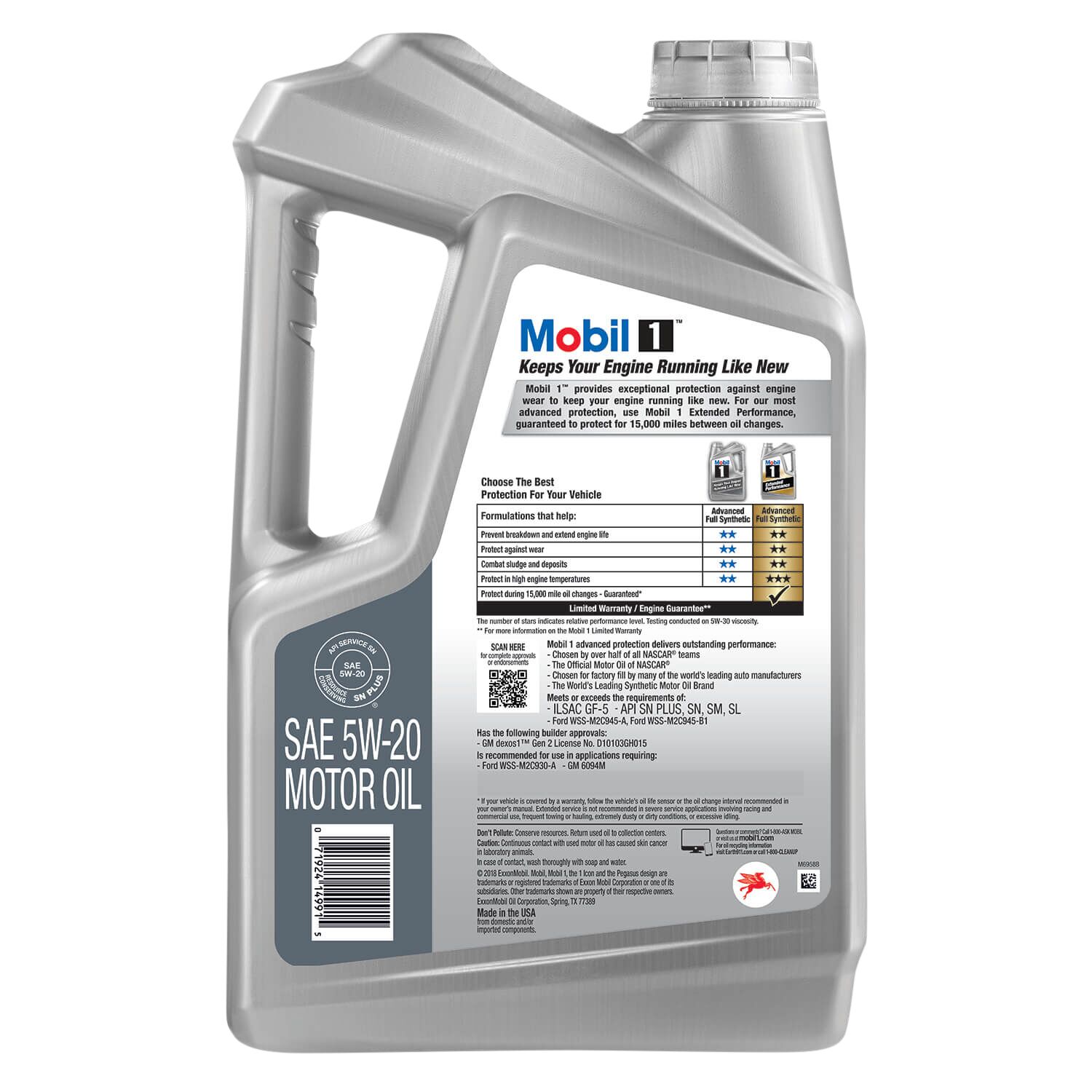 Mobil 1 5W-20 Advanced Full Synthetic Motor Oil - 5 Quart