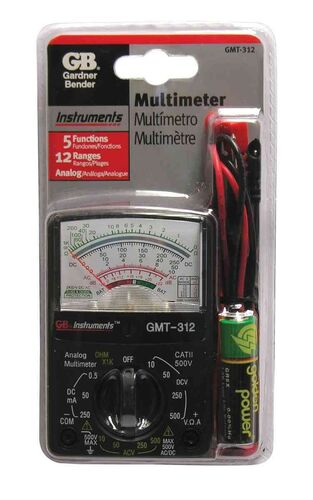 GB Electrical 12 Range Analog Multimeter