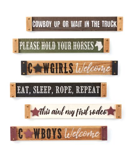 Cowboy Up Design Wall Plaque - Assorted