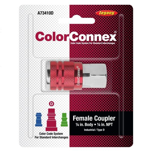 Legacy Color Connex Coupler Type D 1/4" FNPT 1/4" Body