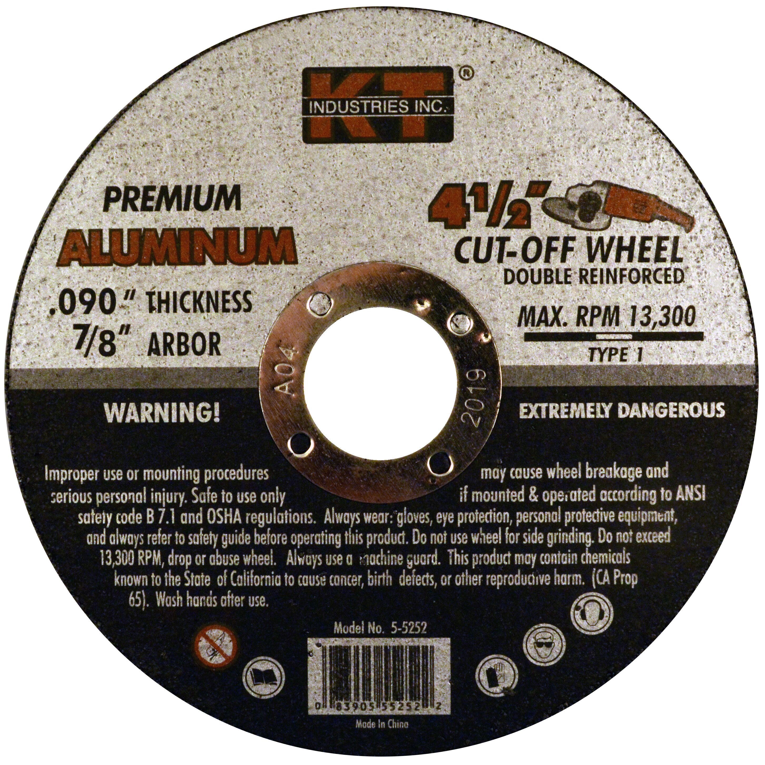 K T Industries Aluminum Cut Off Wheel - 4-1/2" x .090 x 7/8"
