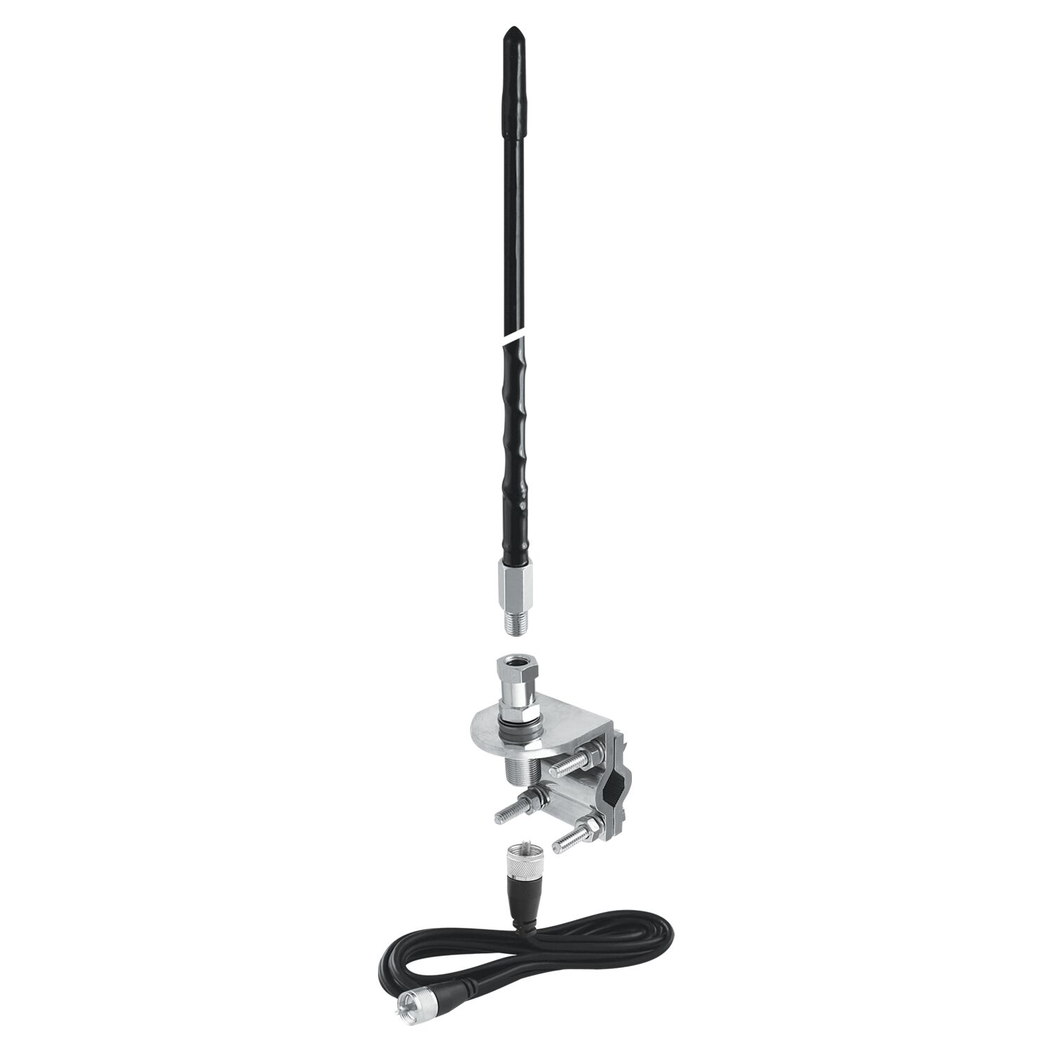 PowerComm PowerWhip 1,000W Single CB Antenna Kit in Black