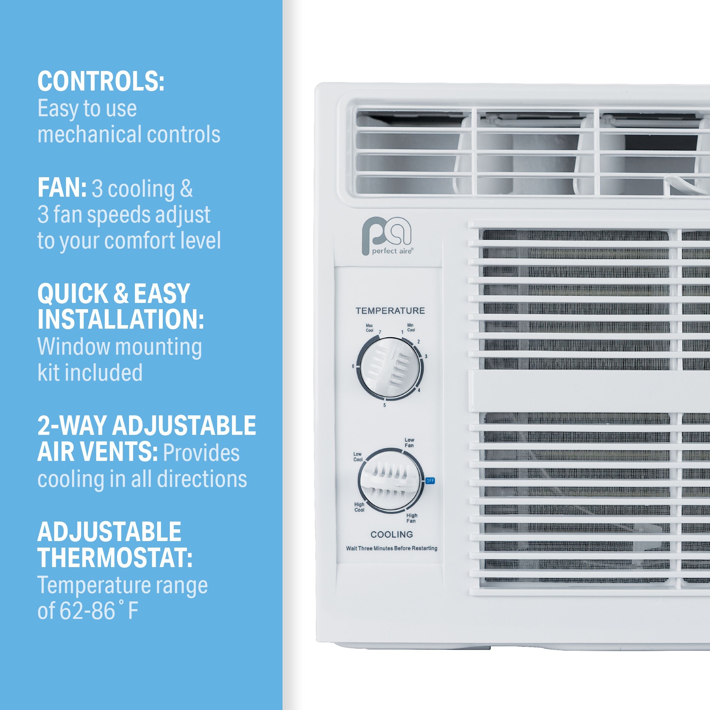 Perfect Aire Window Air Conditioner - 5,000 BTU