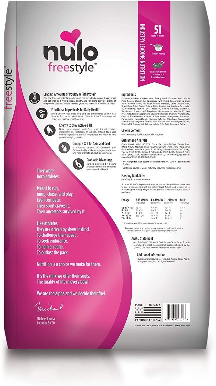 Nulo Freestyle Chicken & Cod Cat & Kitten Grain Free Recipe Cat ...