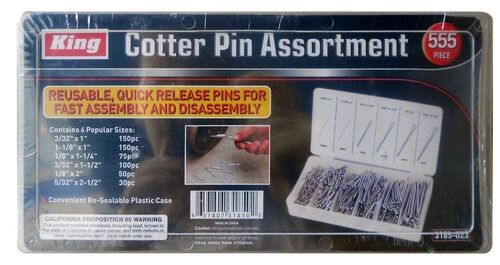 King Tool & Equipment 555 Pc Cotter Pin Assortment
