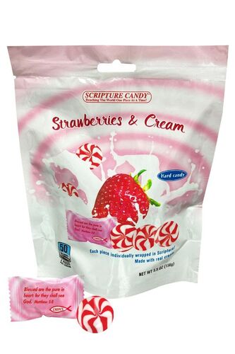 Scripture Candy Strawberries & Cream Hard Candies - 5.5 oz