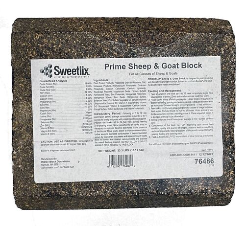 Stockade Sweetlix Sheep & Goat Protein Pressed Block - 33.3 Lb