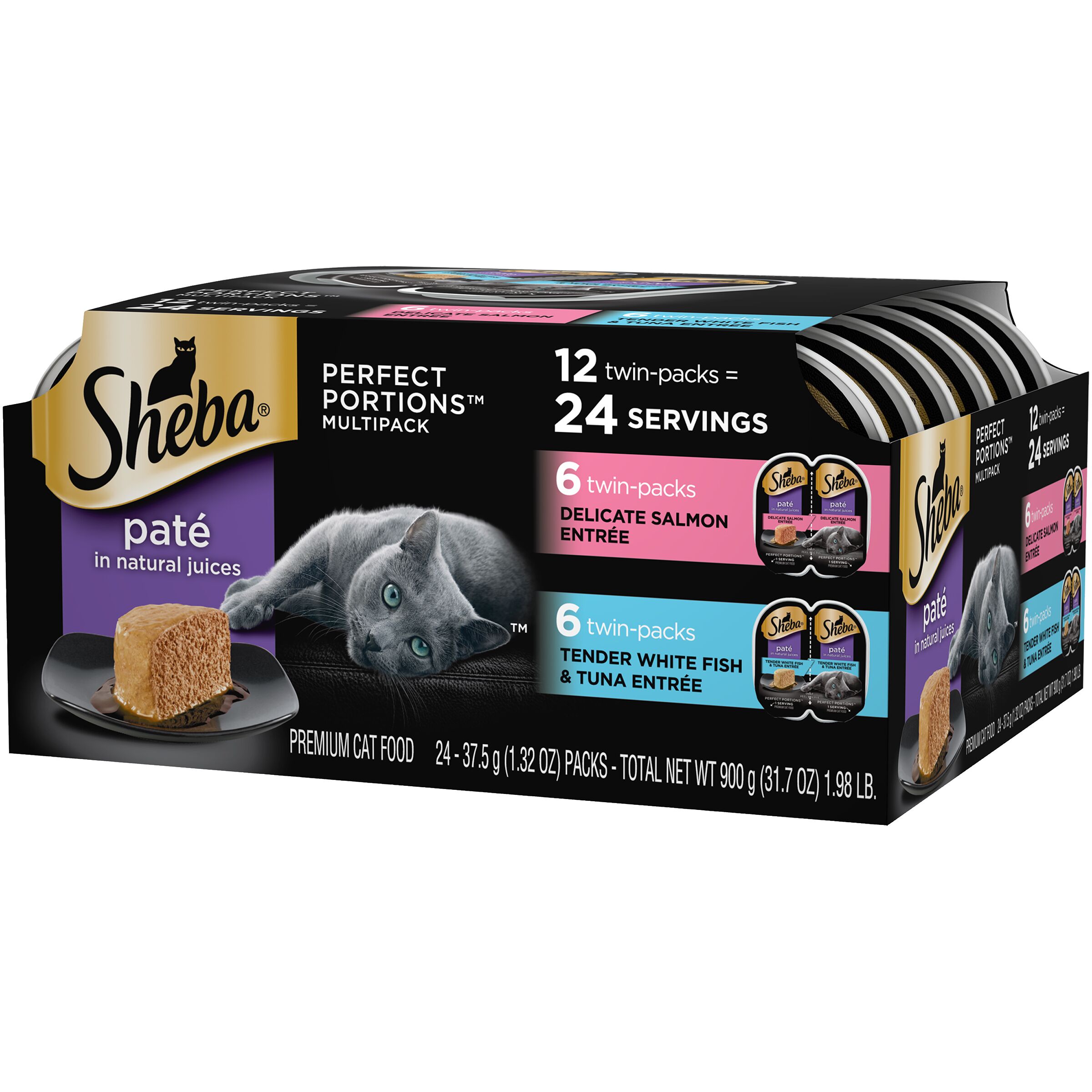 Perfect Portions Pate Cat Food - 12-Pack Seafood Variety