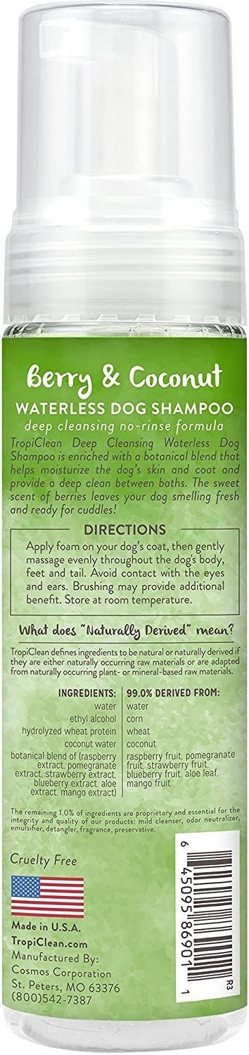 TropiClean Waterless Berry & Coconut Deep Cleansing Shampoo - 7.4 oz